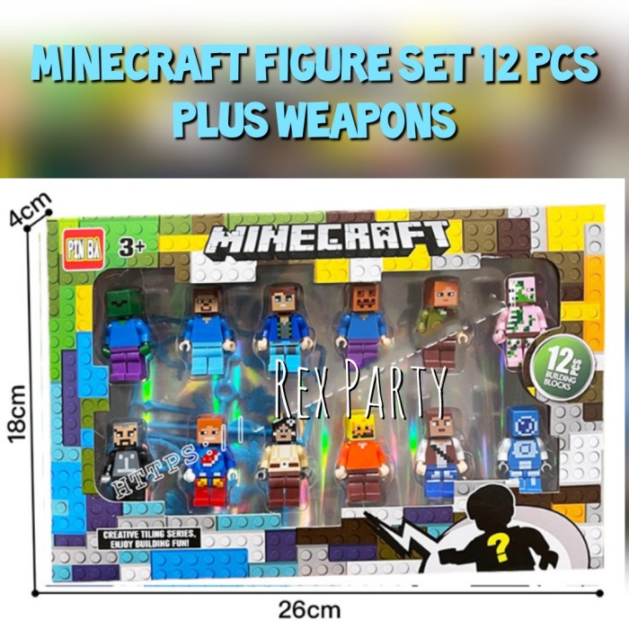 Jual Minecraft Figure Set 12pcs/Mainan Minecraft Gift/Minecraft Cake ...