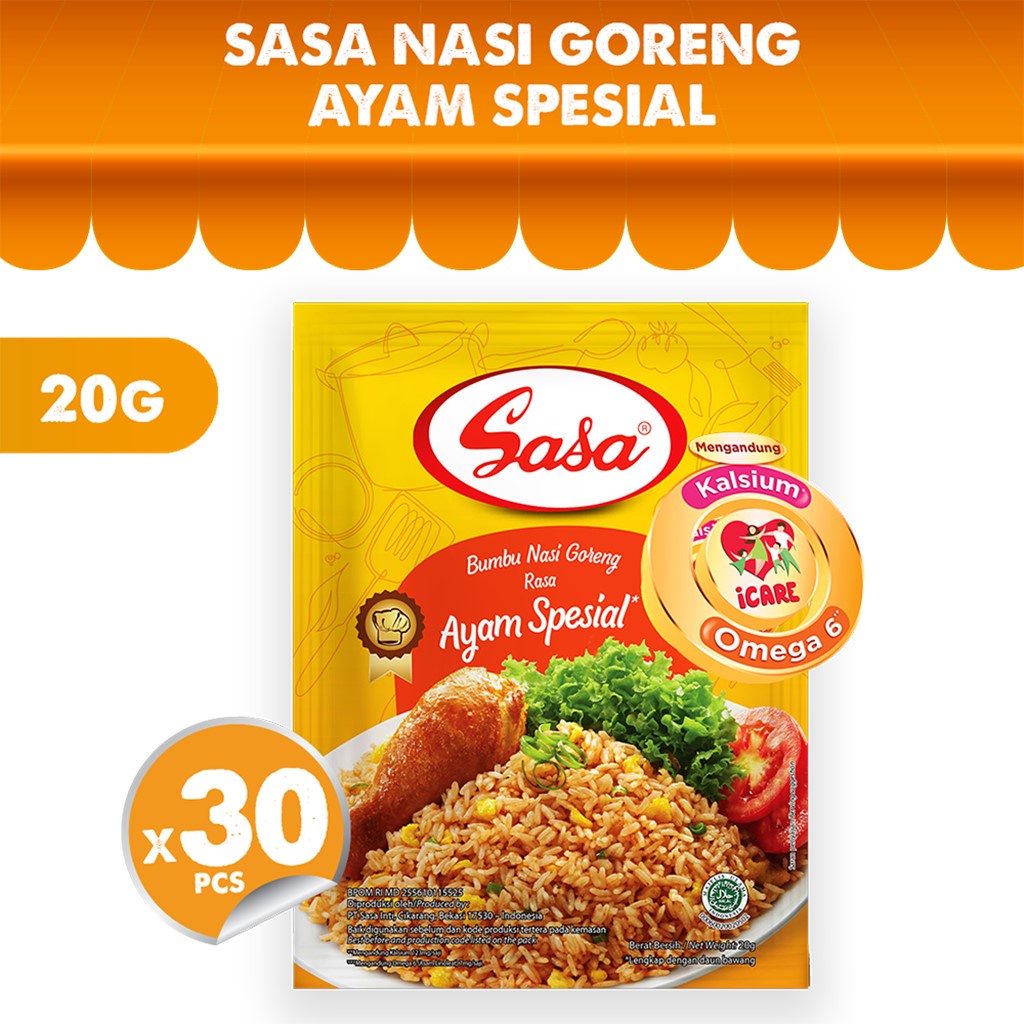 Jual Sasa Bumbu Nasi Goreng Ayam Spesial 20 gr x 30 pcs | Shopee Indonesia