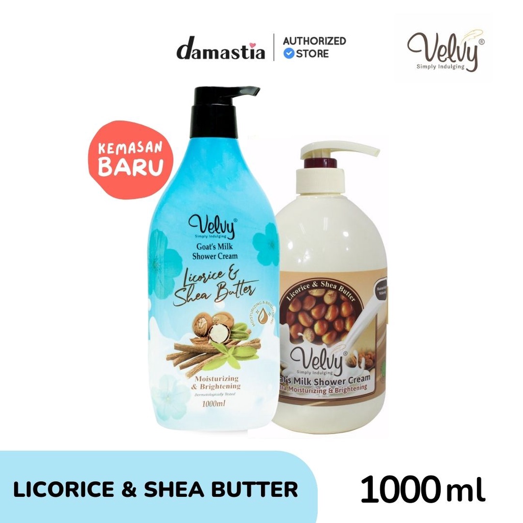 Jual Velvy Goat's Milk Shower Cream Extra Moist Licorice & Shea Butter ...