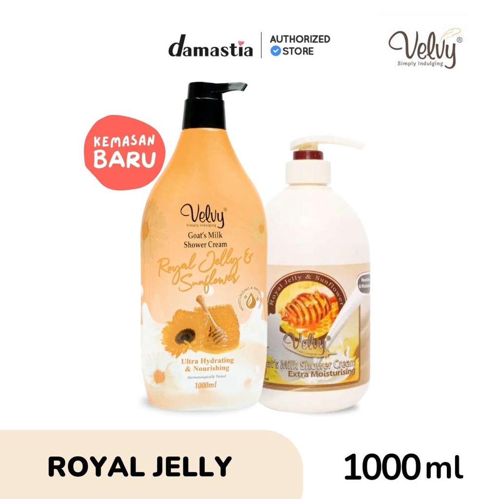 Jual Velvy Goat's Milk Shower Cream Extra Moist Royal Jelly Pump 1000ml ...