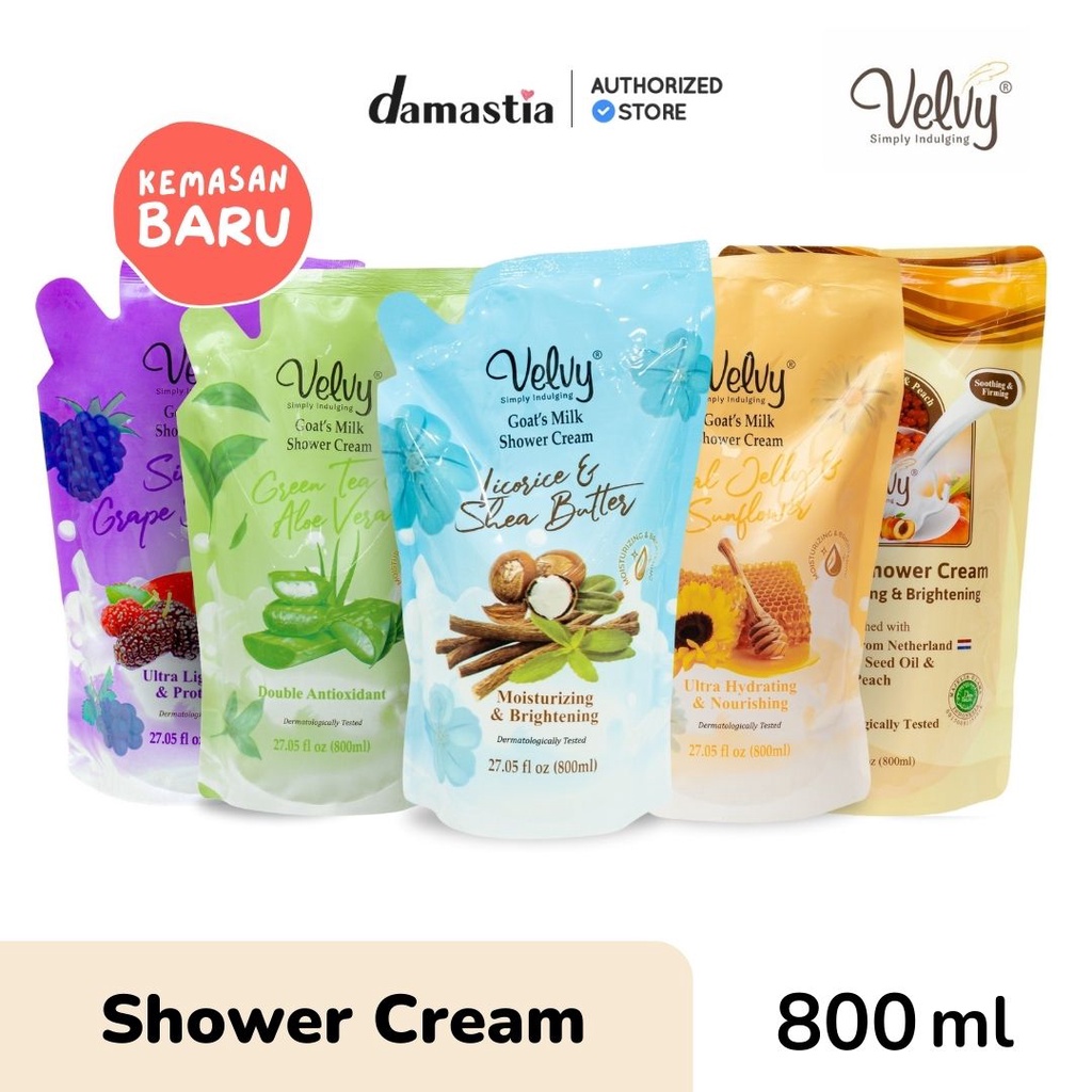 Jual Velvy Shower Cream Sabun Mandi Susu Kambing - 800ml Refill ...