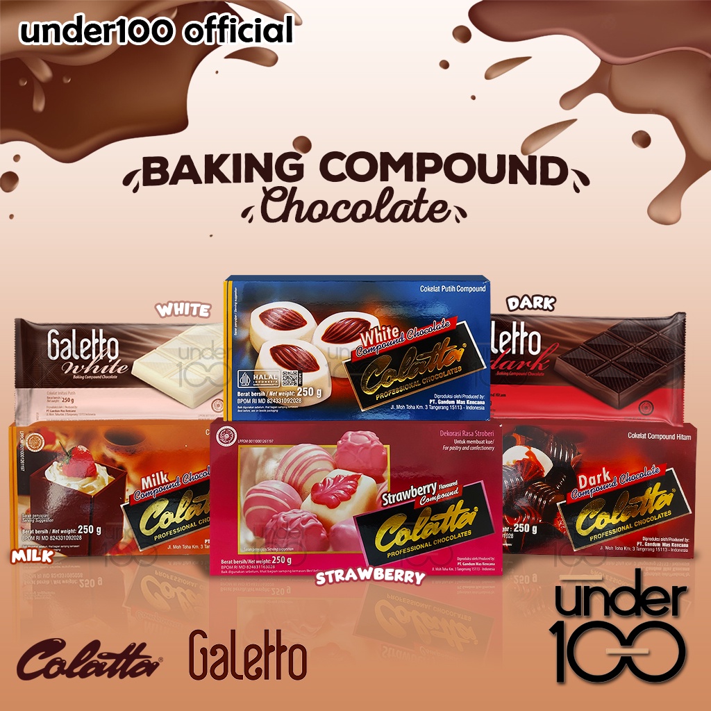 Jual Under100 Colatta Baking Compound Chocolate 250g White | Strawberry ...