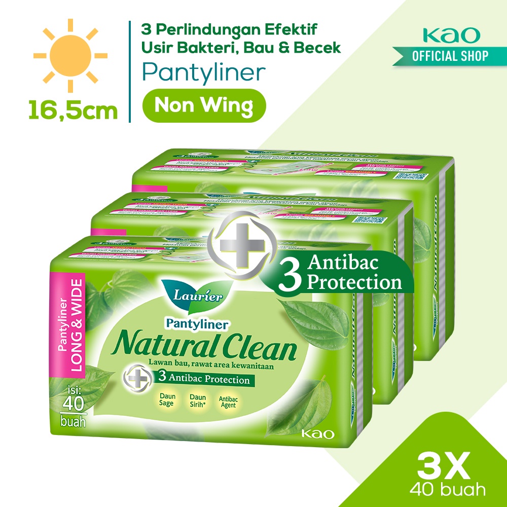 Jual Laurier Natural Clean Pantyliner Daun Sirih Anti Bakteri Long ...