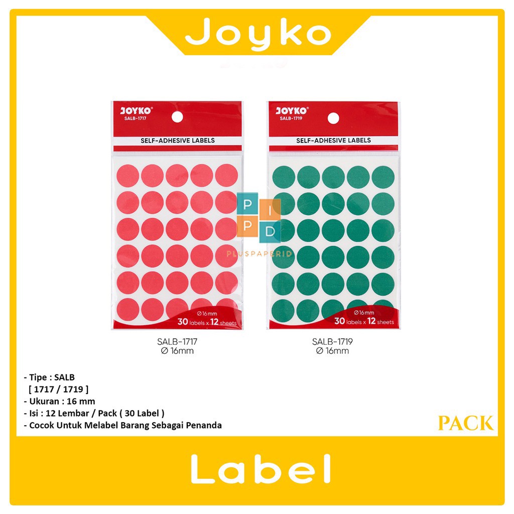 Jual JOYKO - Label Bulat Warna Salb 1717 / 1719 - Pad | Shopee Indonesia