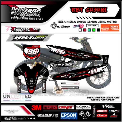 Jual DECAL RBT SMASH SHOGUN BEBEK MODIF STICKER TRAIL CUSTOM bebek std ...