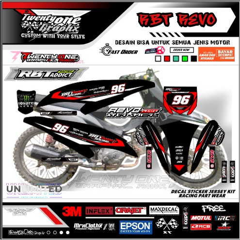 Jual DECAL RBT RBT Revo Fi Injeksi new old STICKER TRAIL CUSTOM bebek ...