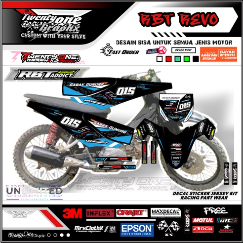 Jual DECAL RBT Revo Abs Fi injeksi blue STICKER TRAIL CUSTOM bebek std ...