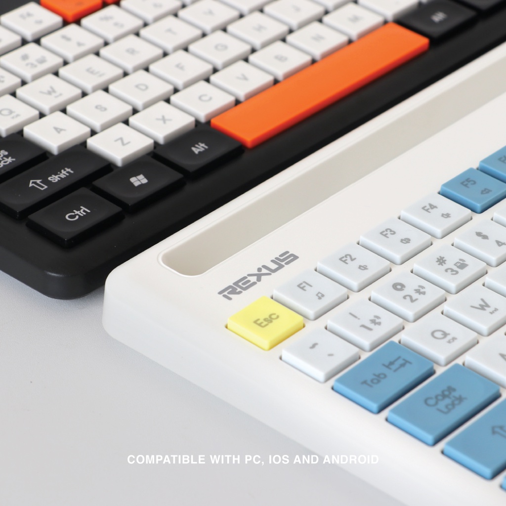 Jual Rexus Keyboard Dual Connection Mosaic KB01 | Shopee Indonesia