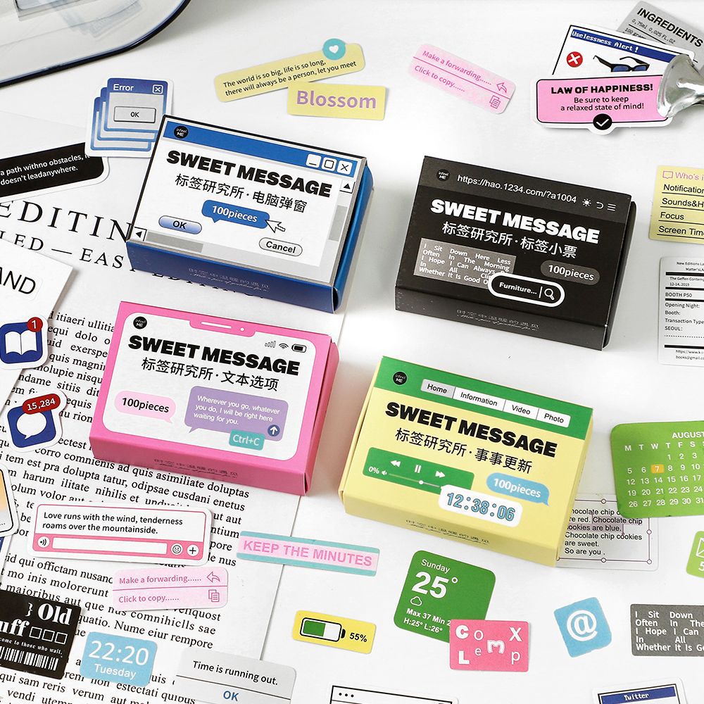 Jual [HARU] Sweet Message Sticker Box Korean Retro Dialog Creative ...