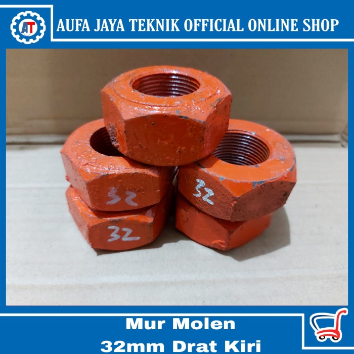 Jual mur molen semen drat kiri 32mm/mur genthong molen semen | Shopee ...