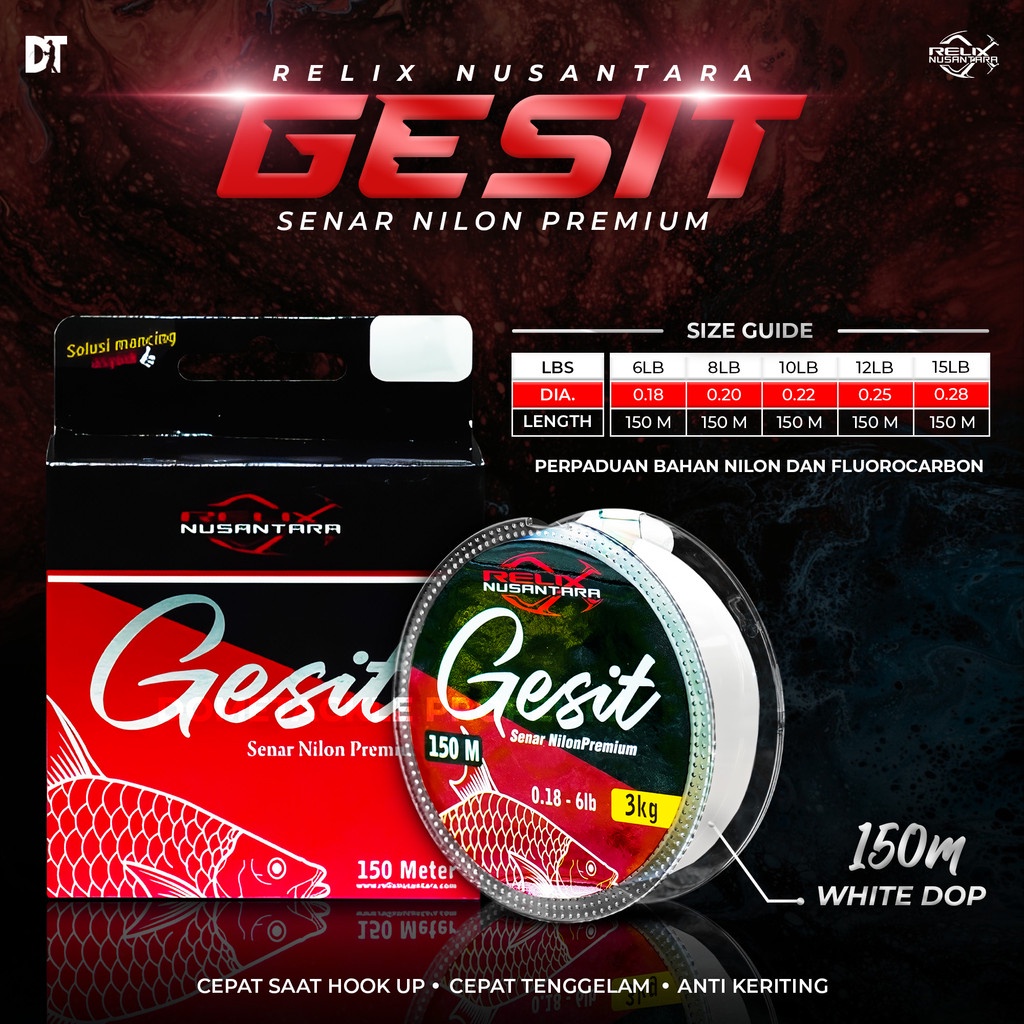 Jual SENAR NYLON GESIT RELIX NUSANTARA SENAR NYLON PREMIUM LINE MONO ...