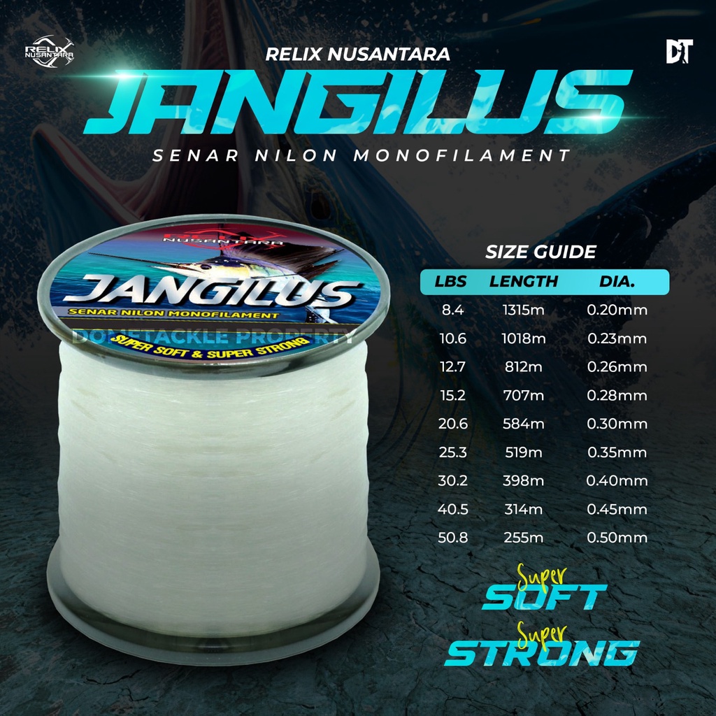 Jual JANGILUS RELIX NUSANTARA SENAR NYLON MONOFILAMENT SENAR PANCING ...