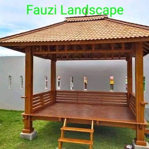 Jual saung gazebo kayu jati / saung gazebo kayu kelapa / saung gazebo ...