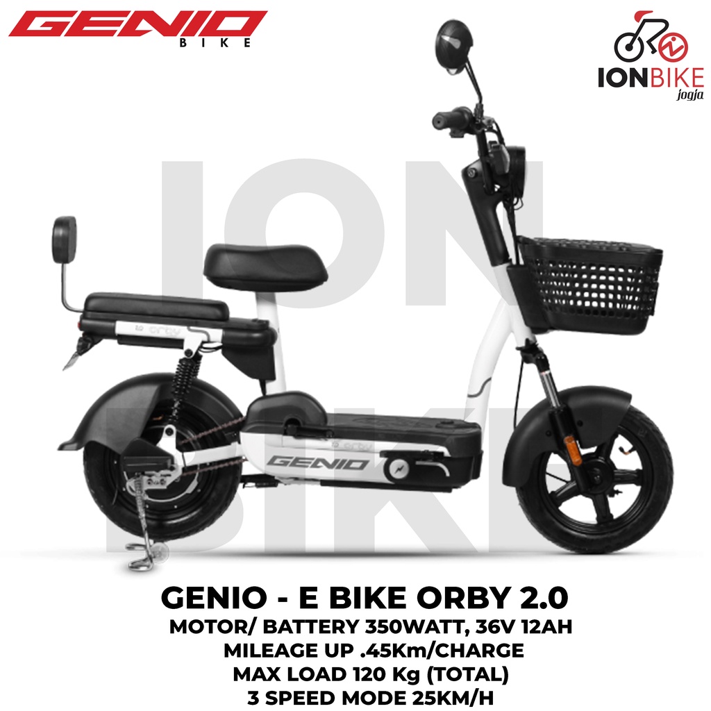 Jual Sepeda Listrik Genio Orby 2.0 350 W 36 V 12 A Terbaru Elektrik ...