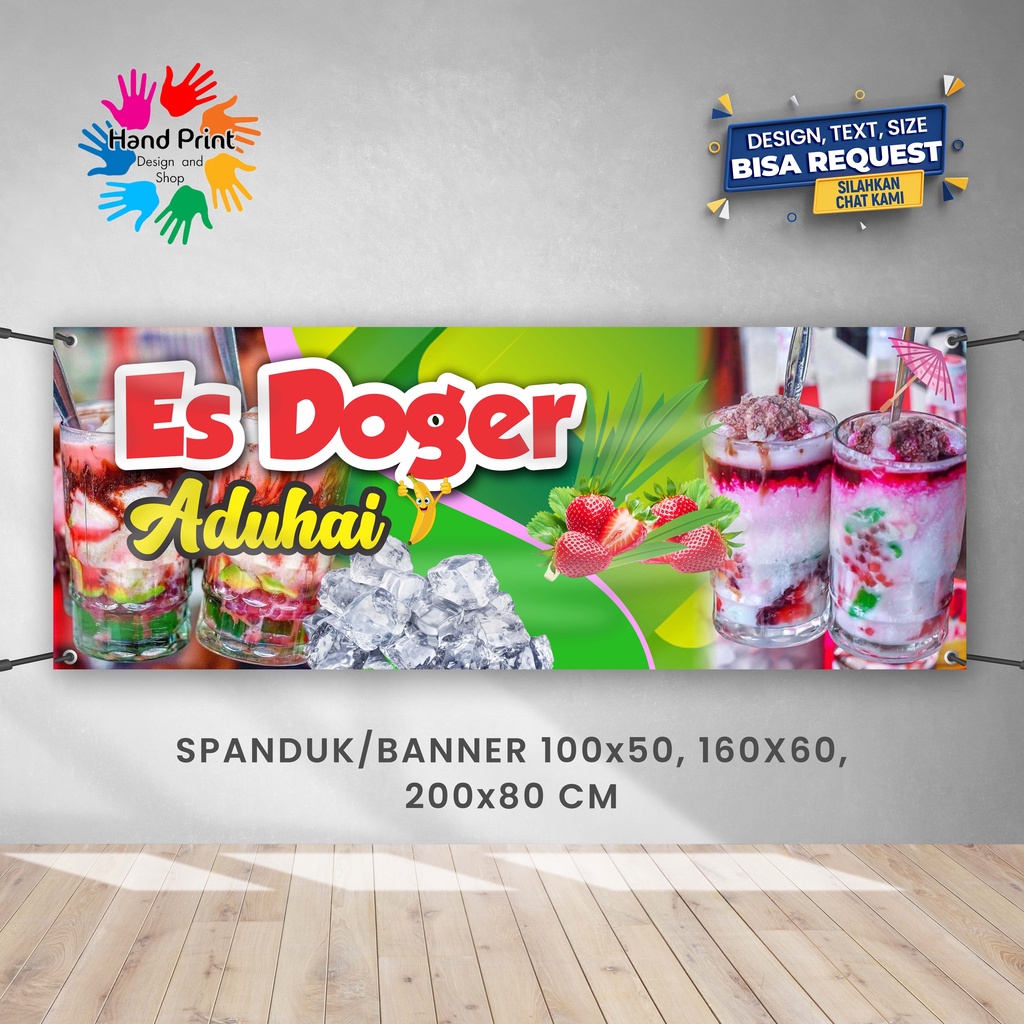 Jual Spanduk Banner Es Doger Hijau B Gratis Memesan Desain | Shopee ...