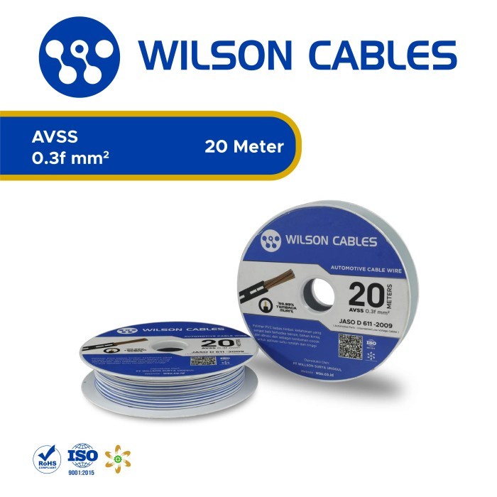 Jual Wilson Cables - Kabel Otomotif / AVSS 0.3f mm2 / 20 Meter - White-Red | Shopee Indonesia