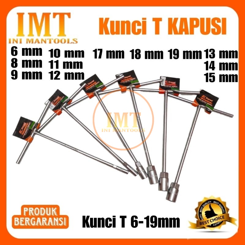 Jual Kapusi Kunci T Ukuran Dari 6 mm - 19mm CRV | Shopee Indonesia