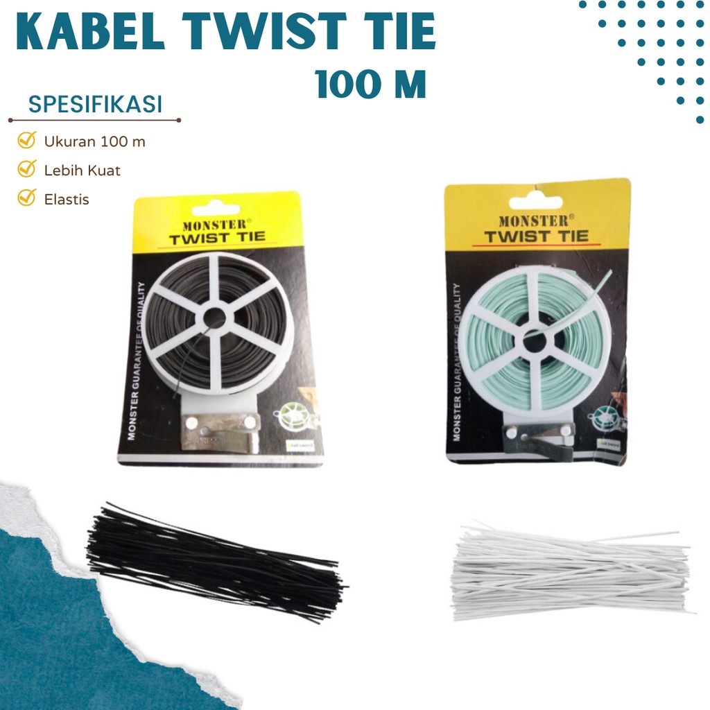 Jual Tali Ikat Kabel Twist Roll 100M Tie Magic Kabel Pengikat Barang ...