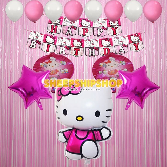 Jual PAKET HBD HELLO KITTY RUN PINK Dekorasi Pesta Ulang Tahun Happy ...