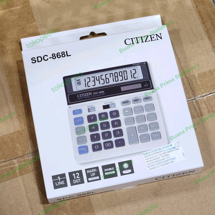 Jual Kalkulator Citizen SDC-868L Original Eletrotama Calculator ...