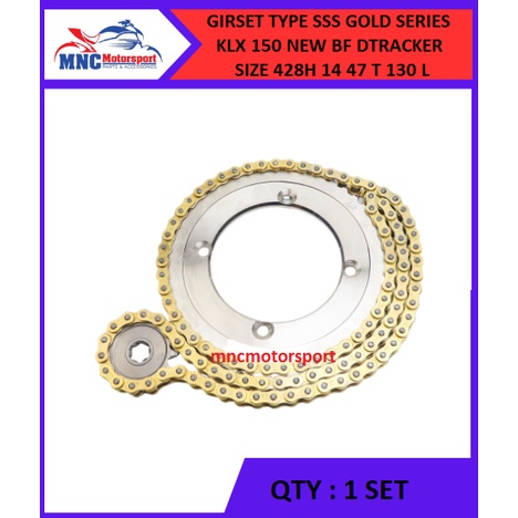 Jual GEARSET GIRSET GEAR GIR SET KC GOLD KLX 150 NEW BF DTRACKER MODEL SSS | Shopee Indonesia