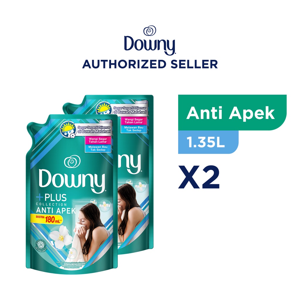 Jual Downy +PLUS Collection Anti Apek Pelembut dan Pewangi Pakaian Konsentrat 1.35L x 2 pcs ...