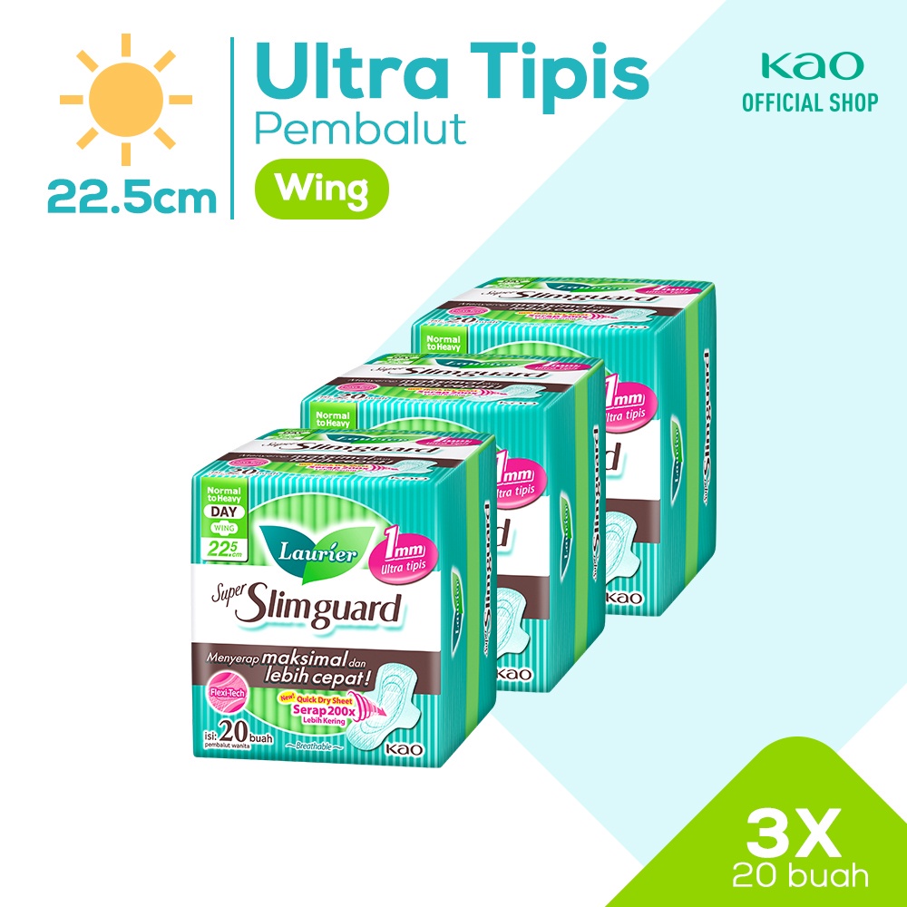 Jual Laurier Super Slim Guard 22.5 cm 20s Triplepack | Shopee Indonesia