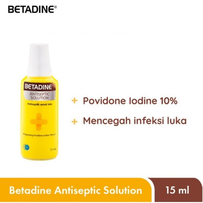 Jual Betadine Solution 15ml / cairan antiseptik / anti infeksi | Shopee ...