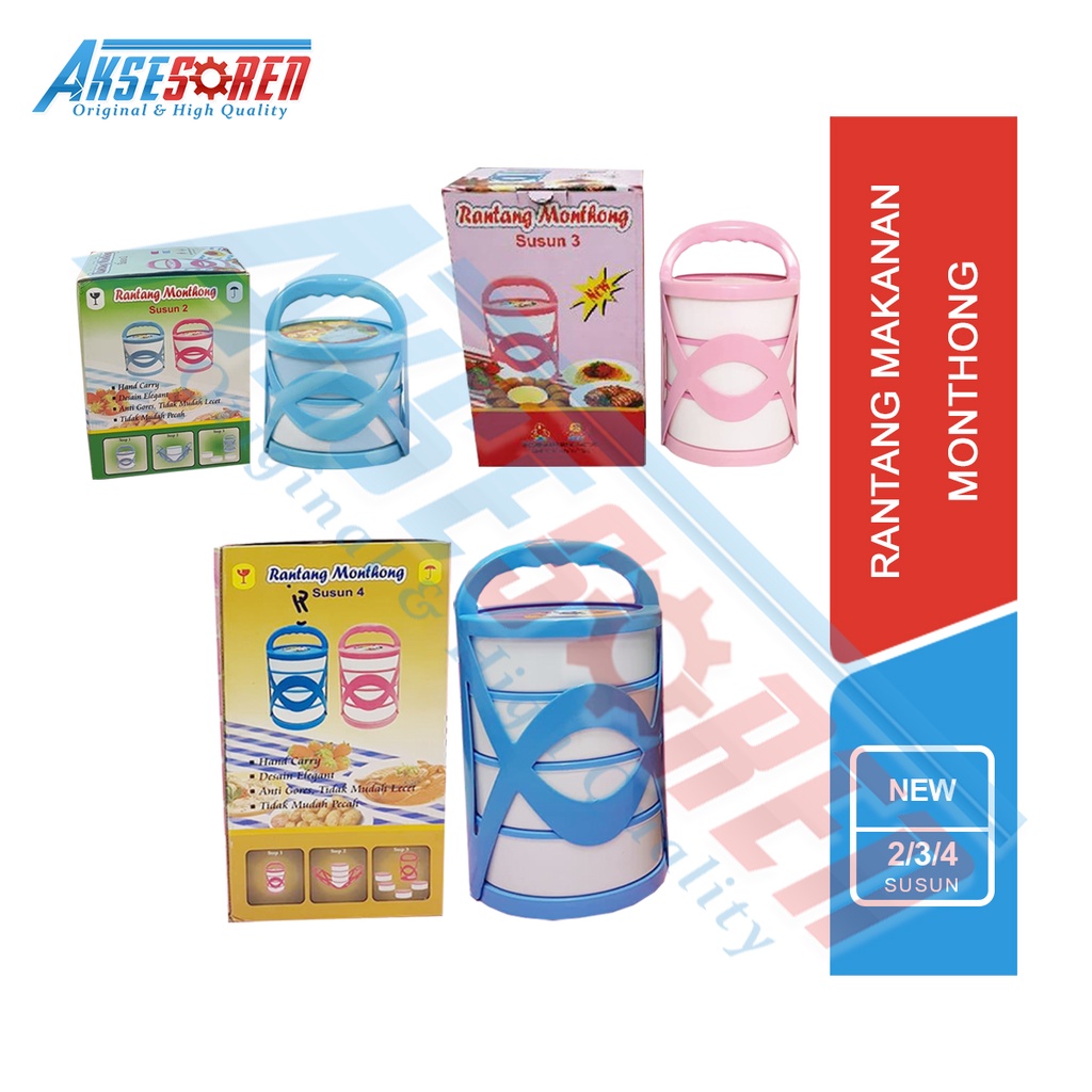 Jual Rantang Susun Plastik Monthong [2/3/4 Susun] / Tempat Makan ...