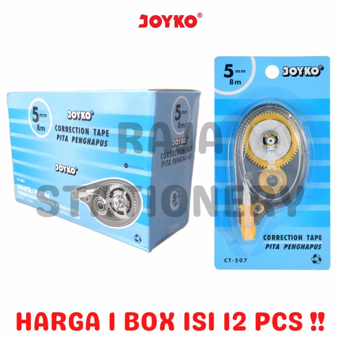 Jual JOYKO CORRECTION TAPE 8m TIPEX KERTAS JOYKO TIPX CT-507 1 BOX 12 ...