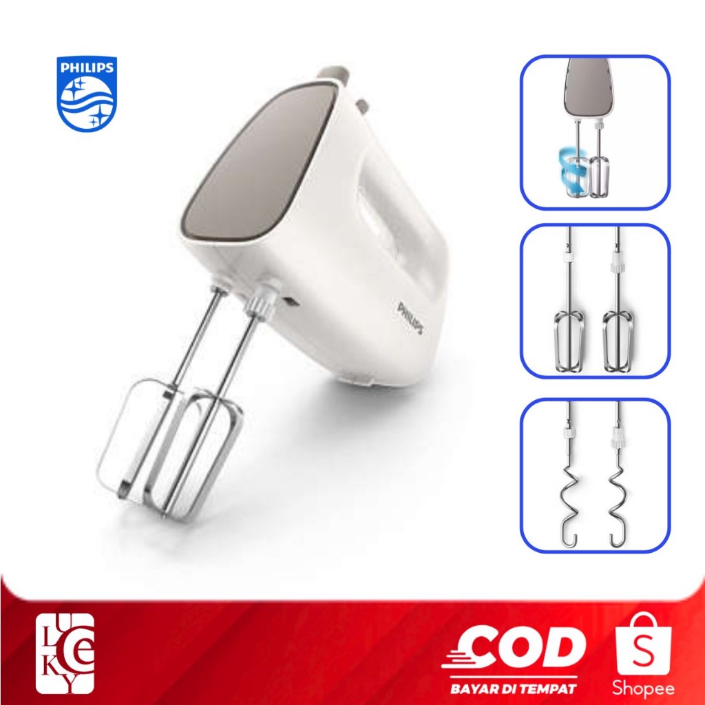 Jual Philips Hand Mixer HR1552/50 Turbo 5 Kecepatan 170 Watt | Shopee ...