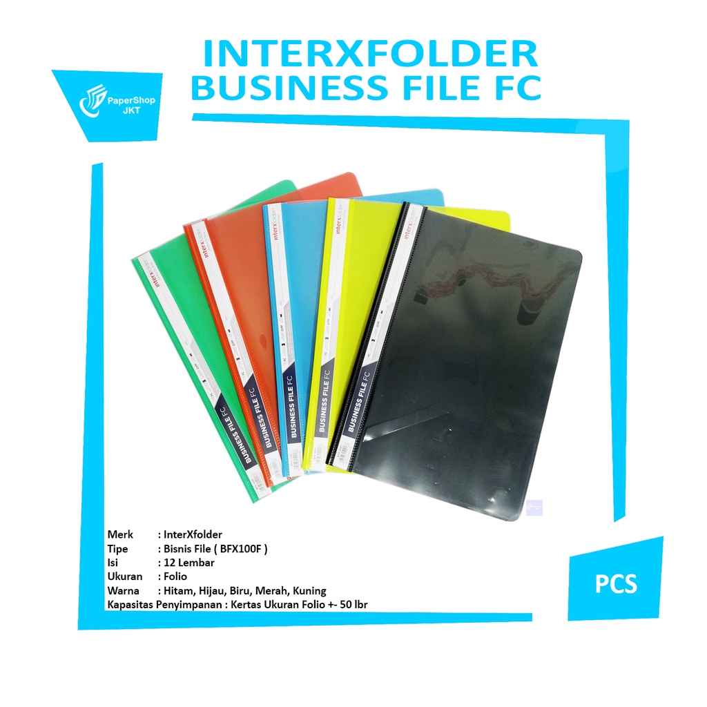 Jual INTERXFOLDER - Business File Map Plastik Ukuran F4 Warna - Pcs ...