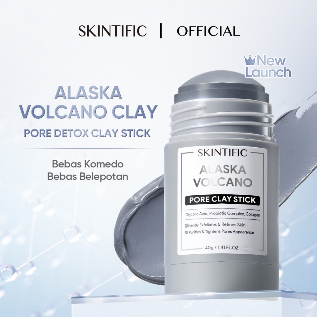 Jual SKINTIFIC Alaska Volcano Pore Clay Stick Masker Komedo 40g Masker ...