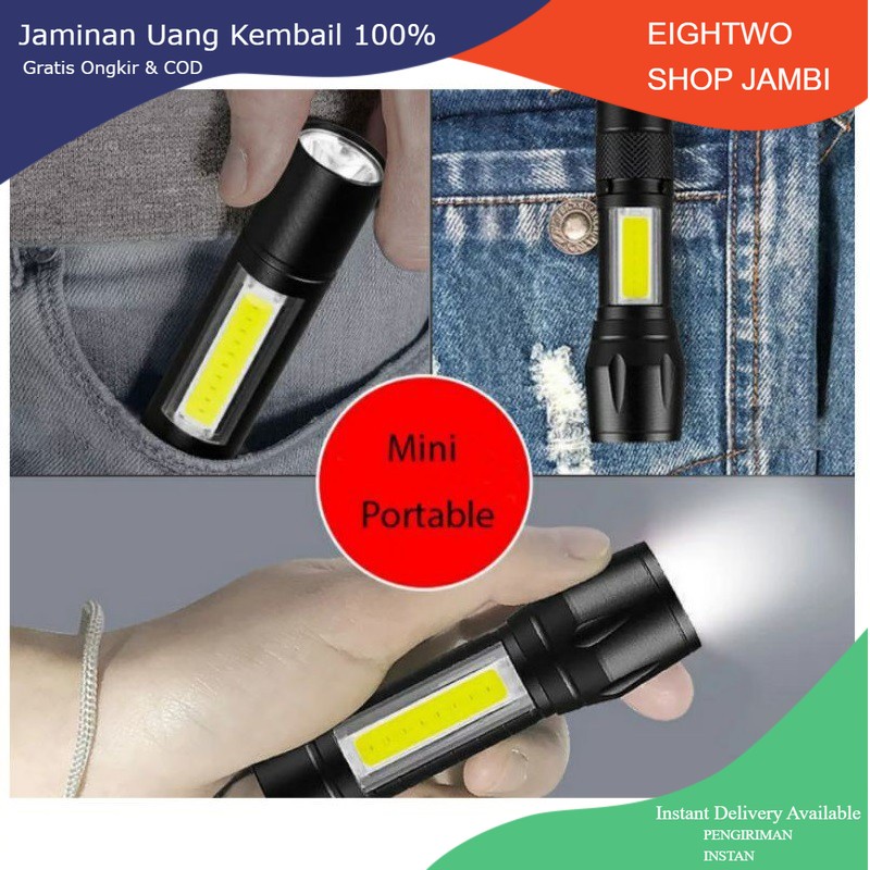 Jual Senter XPE COB LED Zoom Super Terang Swat Light Rechargeable / Lampu Pencahayaan Mini Untuk ...