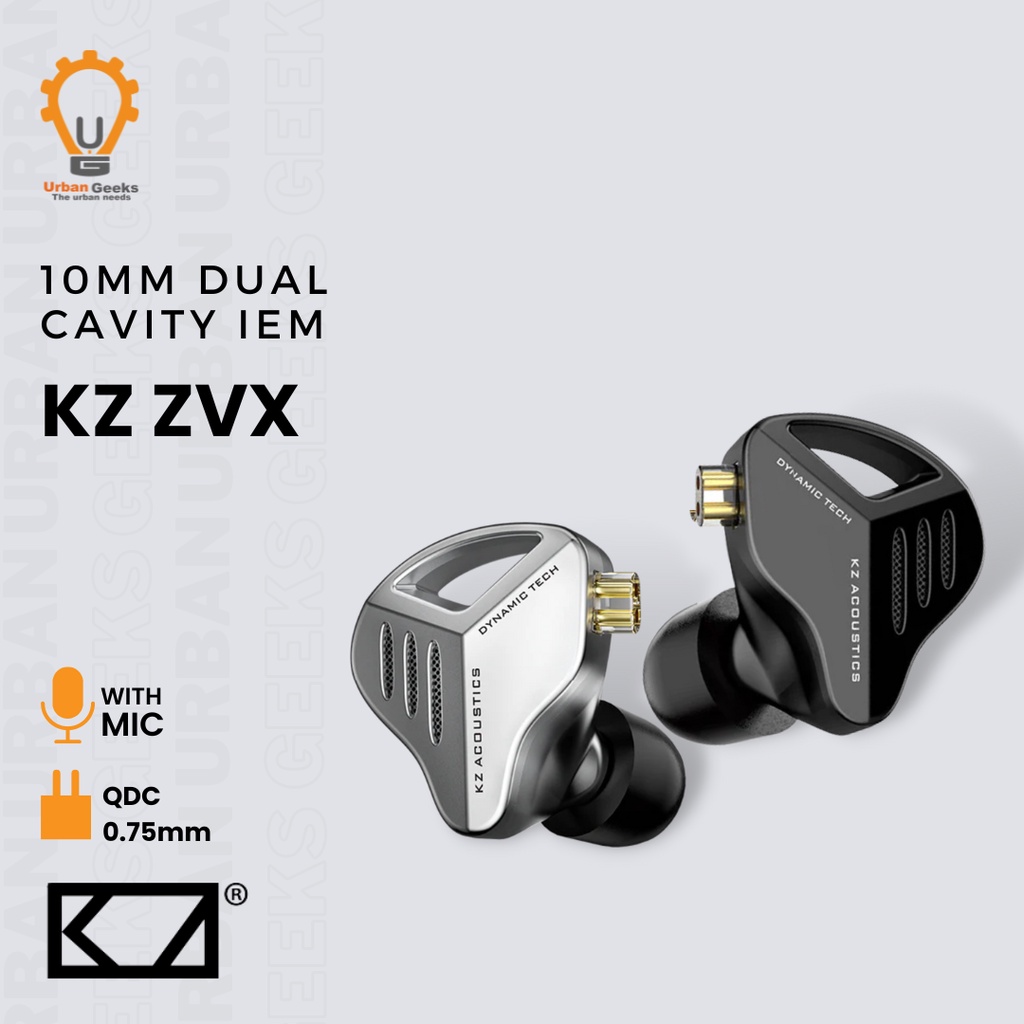 Jual KZ ZVX 10mm Dual Cavity Dynamic Driver In Ear Monitor Earphone | Shopee Indonesia