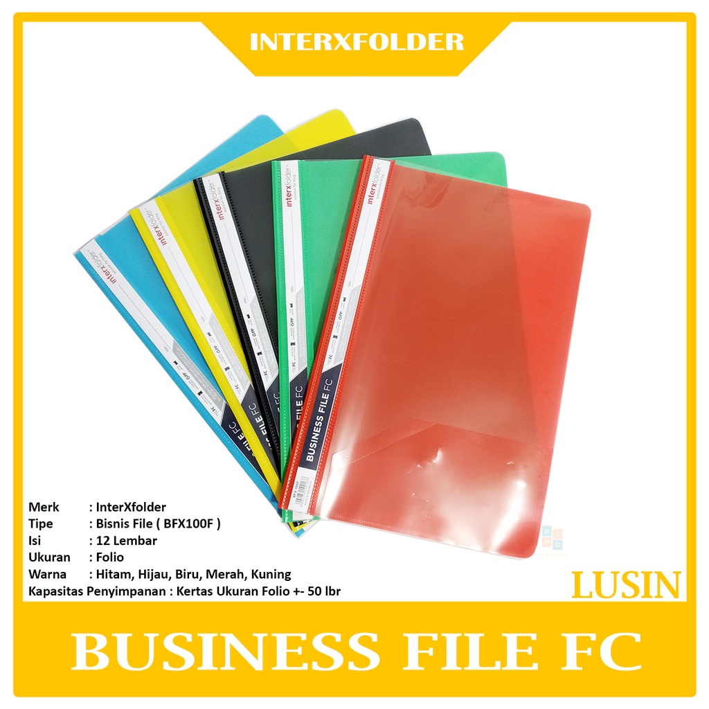 Jual INTERXFOLDER - Map Plastik Business File Ukuran F4 Warna - 1 Lusin ...