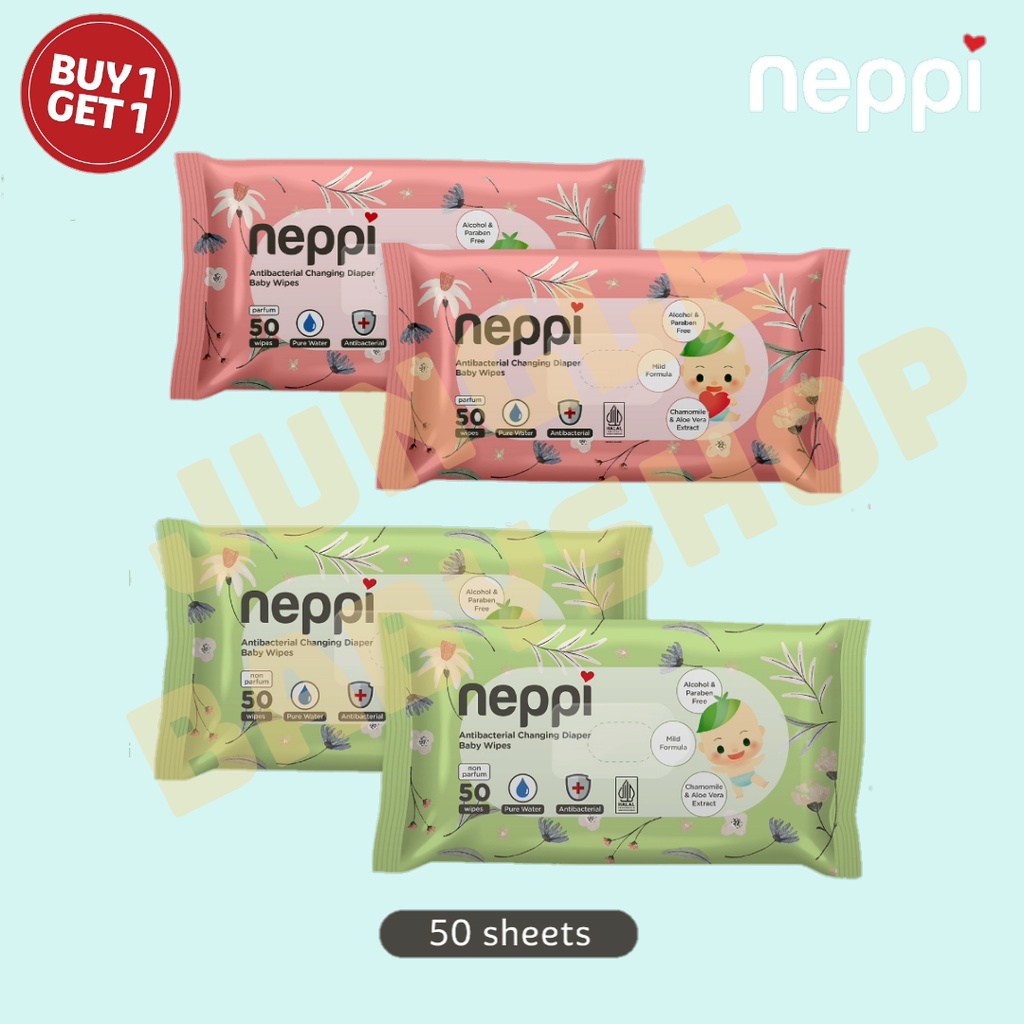 Jual Neppi Baby Wipes Antibacterial Changing Diaper Wipes Non-Parfum ...