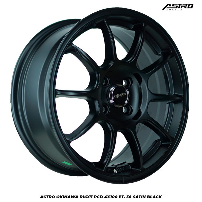 Jual Velg Mobil Astro Okinawa 16X7 4X100 ET.38 73.1 Satin Black ...
