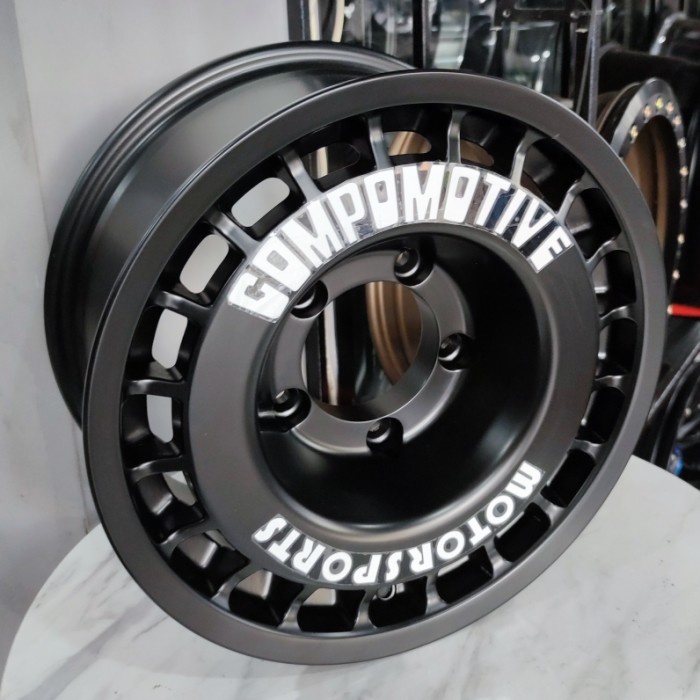 Jual Velg Compomotive Rally Ring 15 SatinBlack Jimny katana Taft Feroza ...