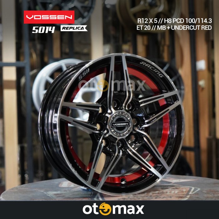 Jual Velg Mobil Vossen 5014 Ring 12 Matt Black Undercut Red | Shopee ...