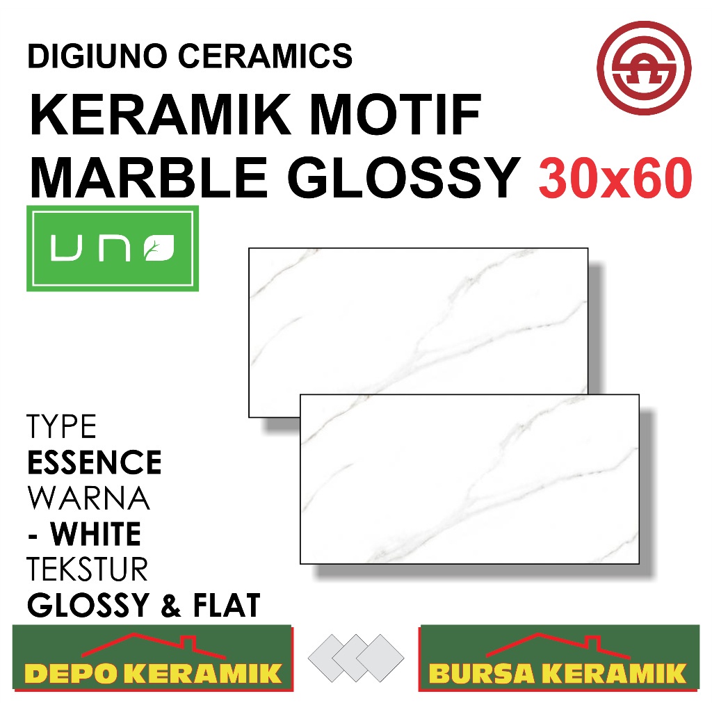 Jual Keramik Motif Marble 30x60 ESSENCE WHITE -UNO- Glossy&Marble ...