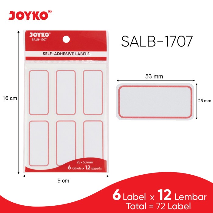 Jual Label Sticker Self Adhesive Labels Joyko Salb Salb 1707 Shopee