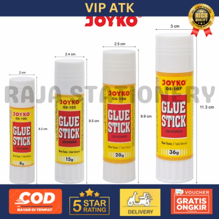 Jual Joyko Glue Stick / Lem Batang Lem Kertas Joyko Kecil Besar - 8gr ...