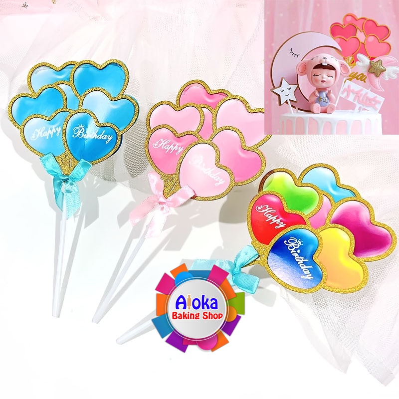 Jual Cake Topper Bucket Love Hati / Dekorasi Kue Ulang Tahun | Shopee ...
