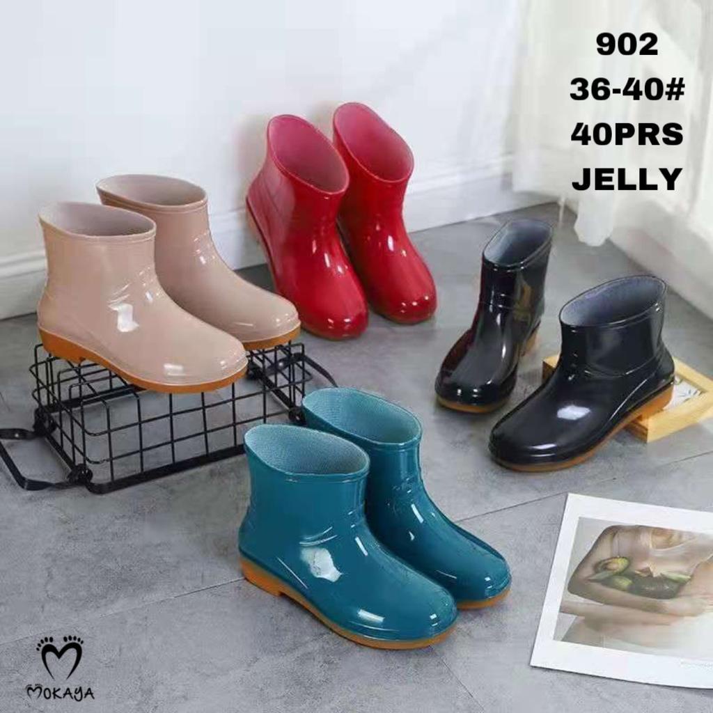 Jual Sepatu Boot Karet Pendek Wanita Polos Glossy Anti Air Anti Slip ...