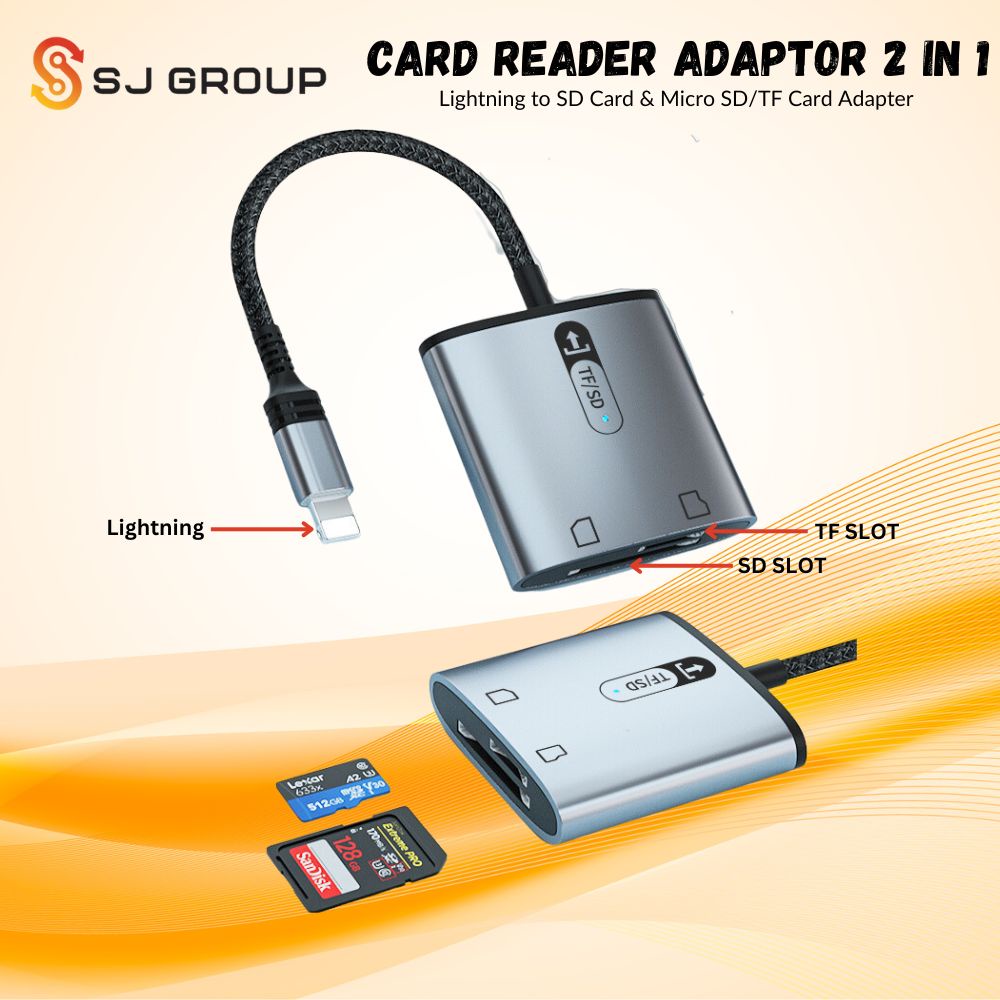 Jual Lightning to SD/TF Card Reader 2 in 1 Micro SD Adaptor OTG Adapter ...