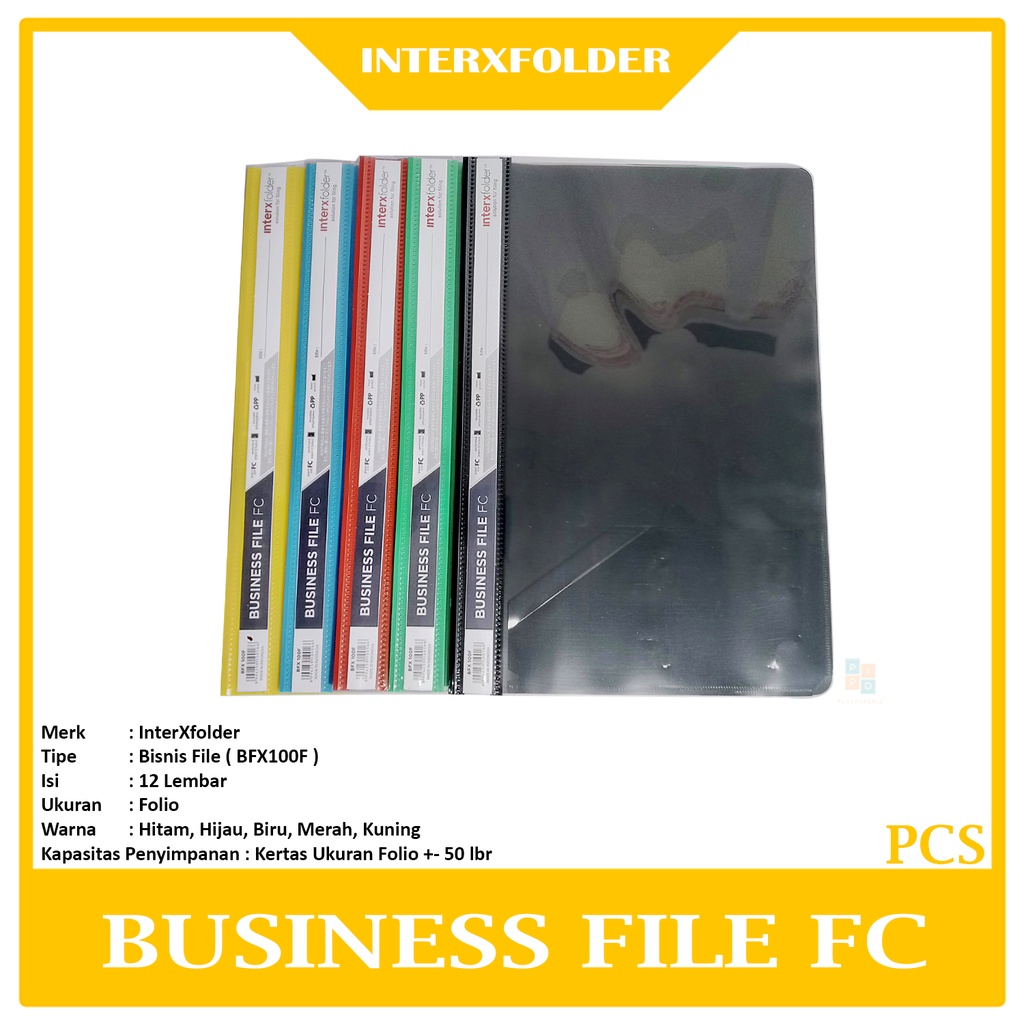 Jual INTERXFOLDER - Map Plastik Business File Ukuran F4 Warna - Pcs ...