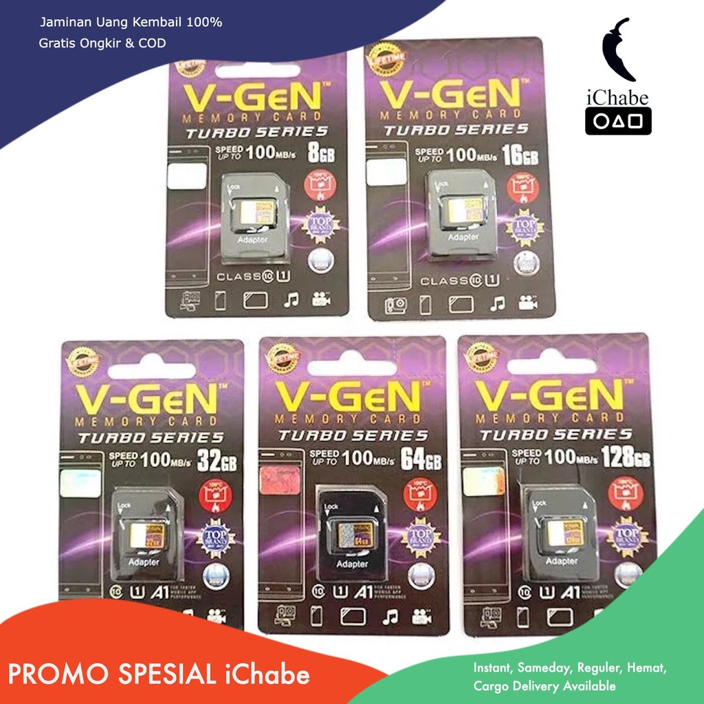 Jual [Bisa COD] HC Memory Card VGEN 4GB 8GB 16GB 32GB 64GB 128GB Class ...