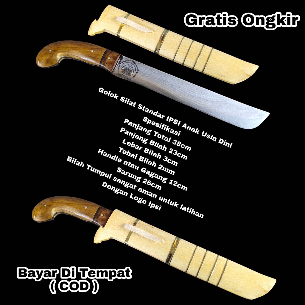Jual GOLOK SILAT TUMPUL LOGO IPSI STANDAR USIA DINI SD | Shopee Indonesia