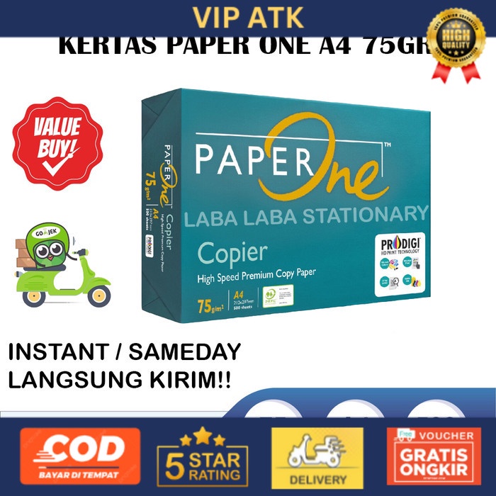 Jual Kertas Paper One A4 75gr HVS Print alat tulis kantor atk | Shopee ...